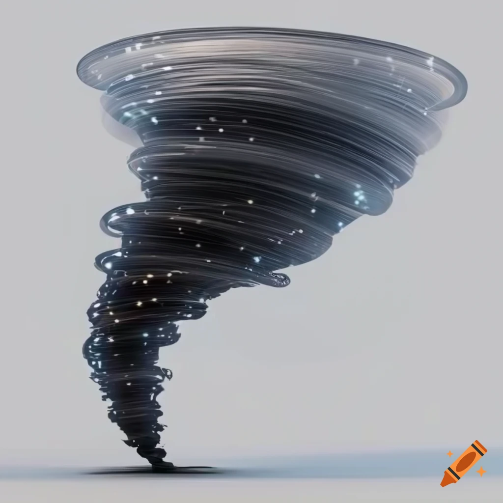 3d rendering of a powerful tornado with black lights