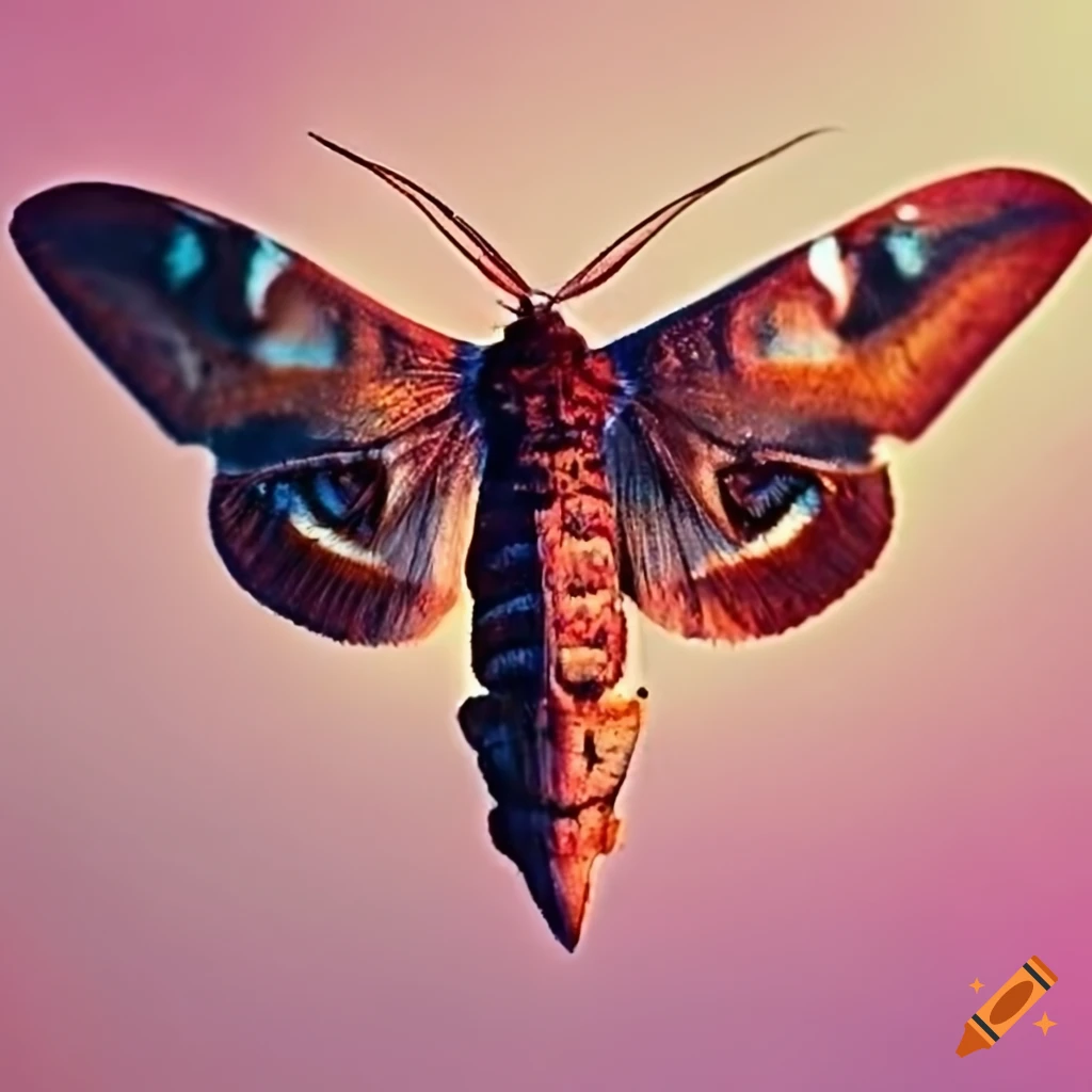 Close-up of colorful moth wings on Craiyon