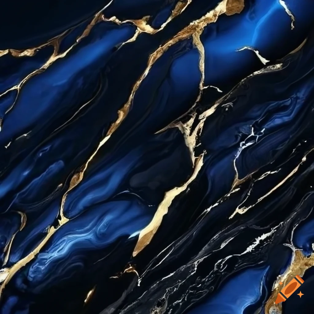 Elegant dark blue and black marble design