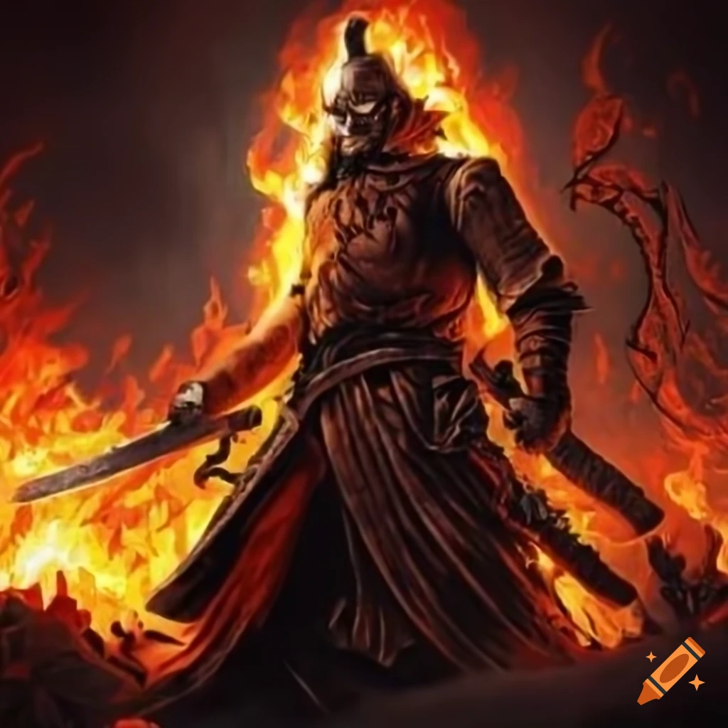 Fire artwork of the 47 ronin on Craiyon