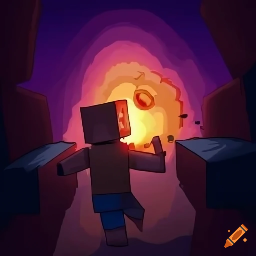 Cartoony drawing of a new minecraft mob on Craiyon