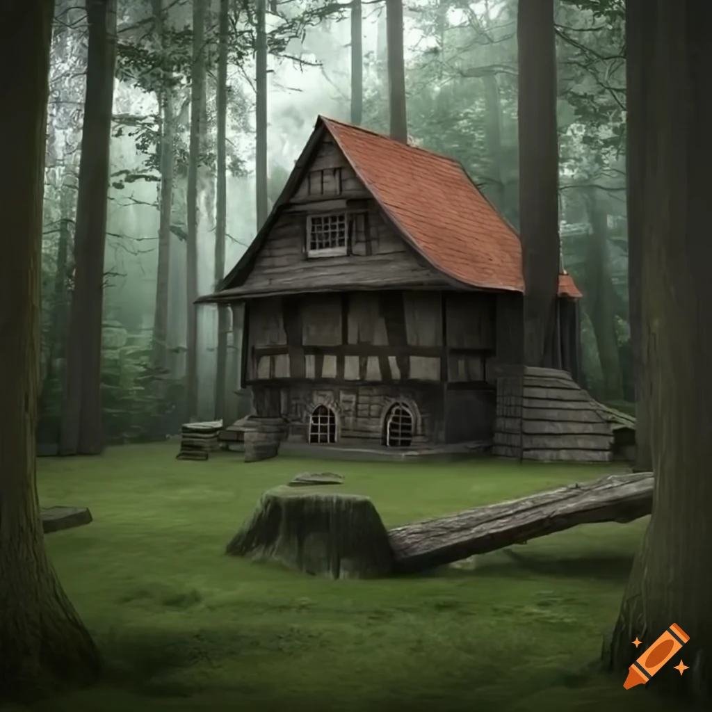 Medieval house in the forest