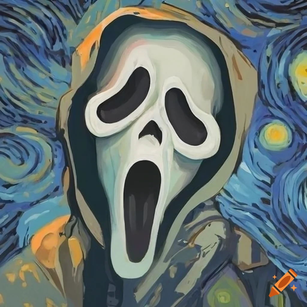 Portrait of ghostface by va gogh on Craiyon