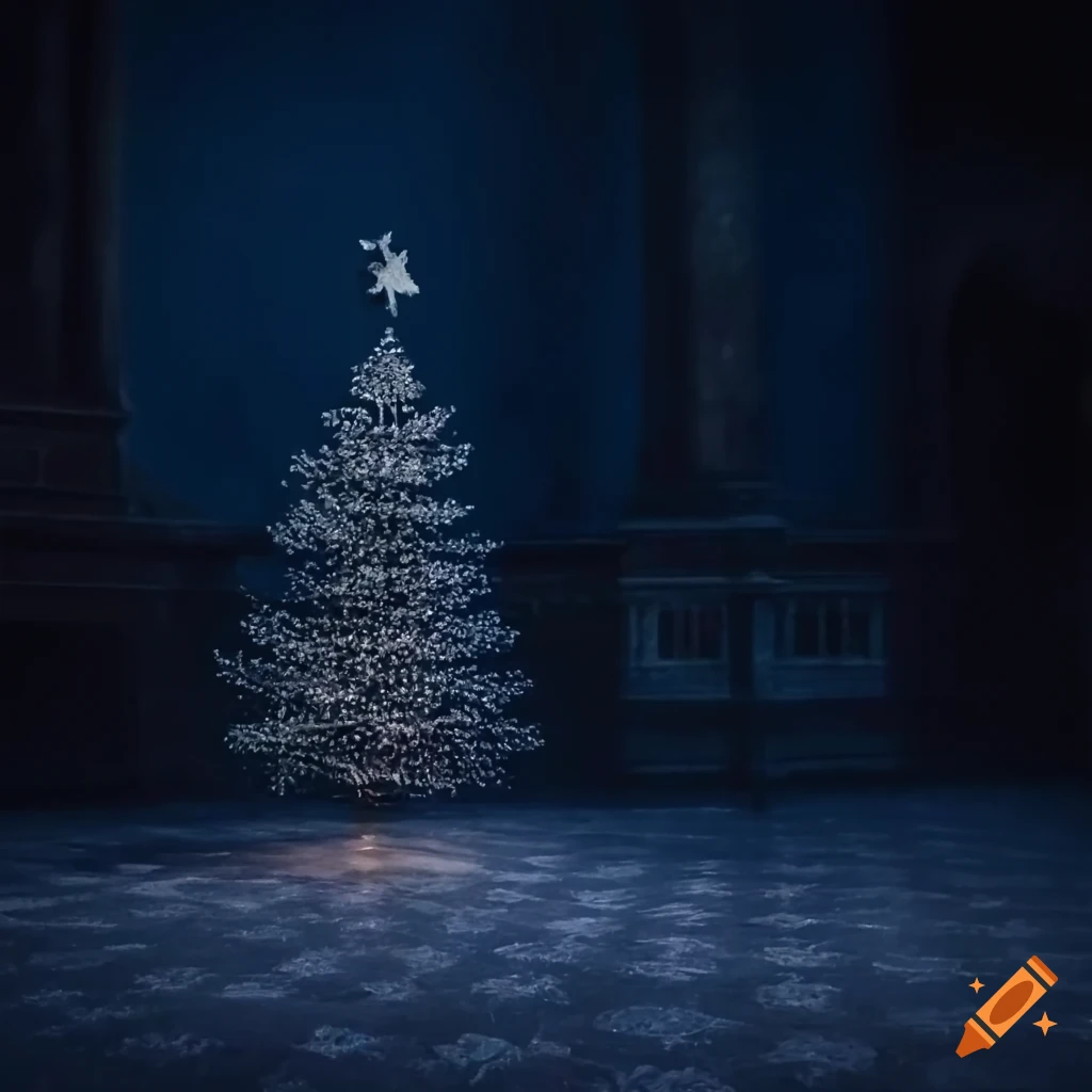 Christmas tree in a monastery room on Craiyon