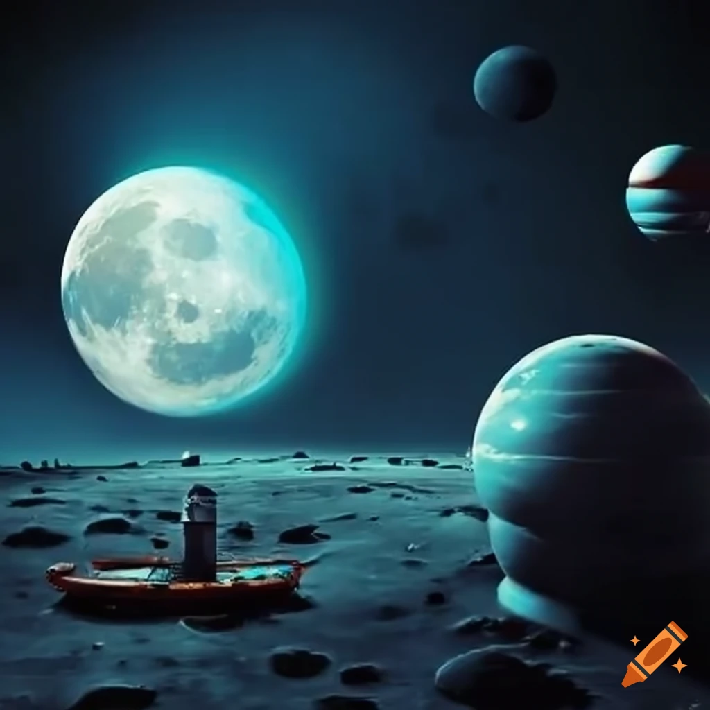 Moon base illustration on Craiyon