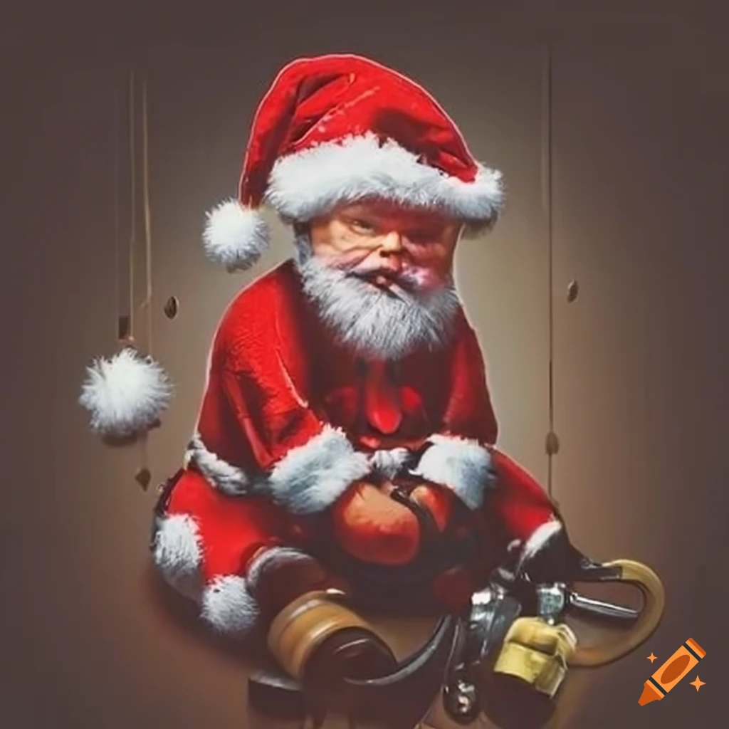 Christmas fire department scene