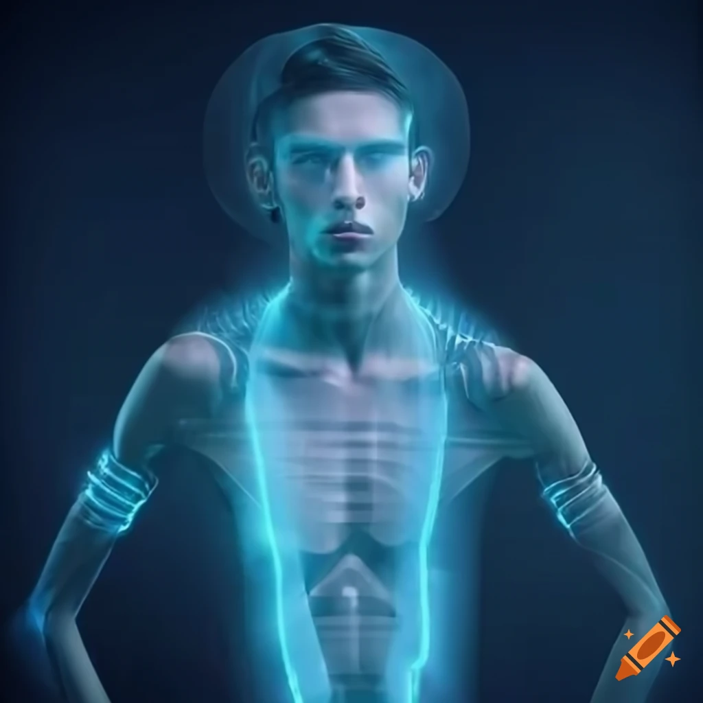 Futuristic cyberpunk avatar protected by blockchain