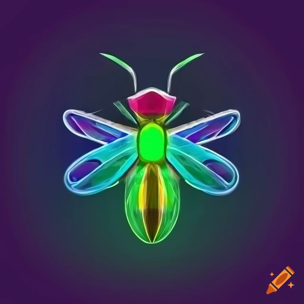 Simple rainbow Firefly logo on Craiyon