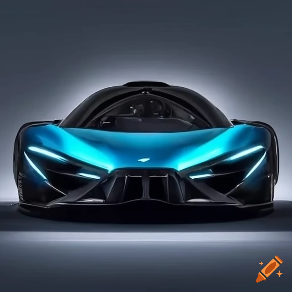 Front view of a realistic electric hypercar