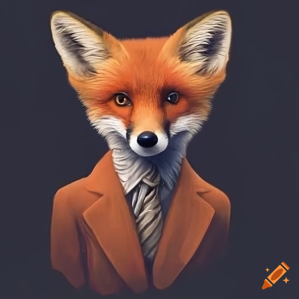 Realistic fox in a colorful forest