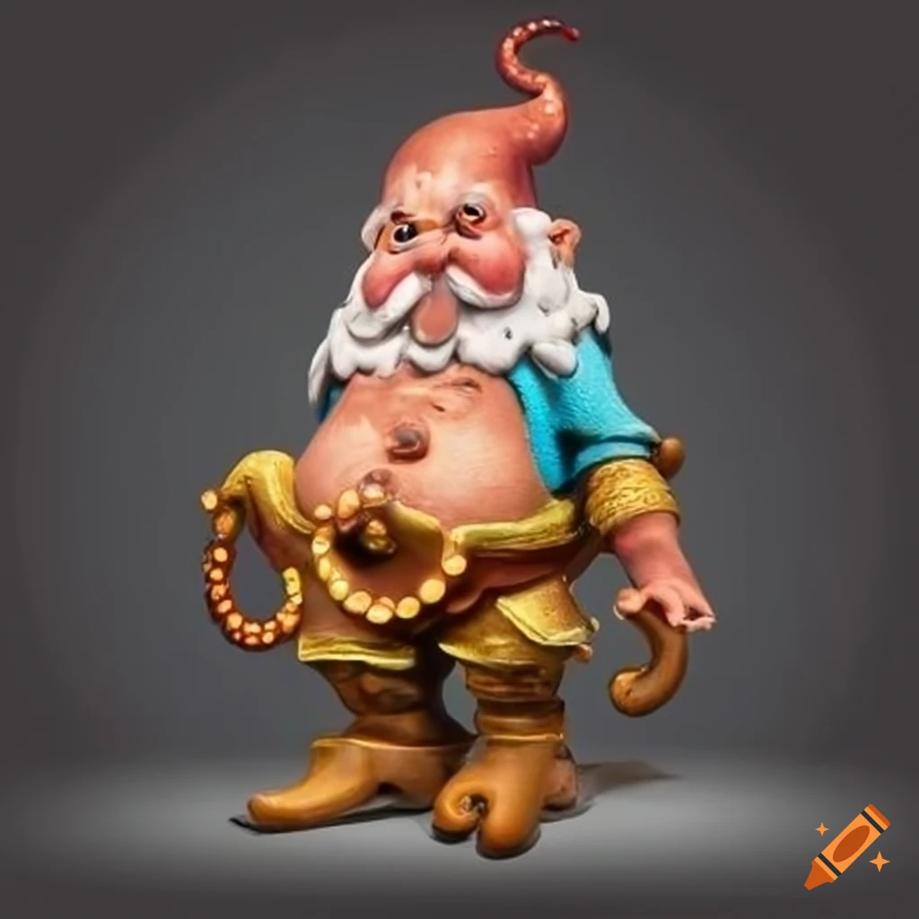 Illustration of a bashful dwarf with octopus legs
