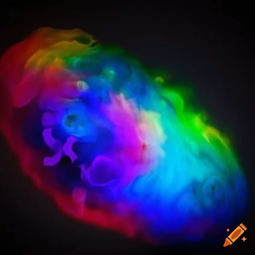 Colorful explosion of a rainbow in a cell