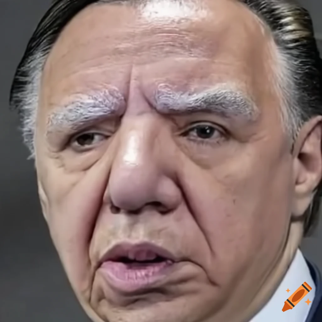 Cartoon portrait of a furious françois legault