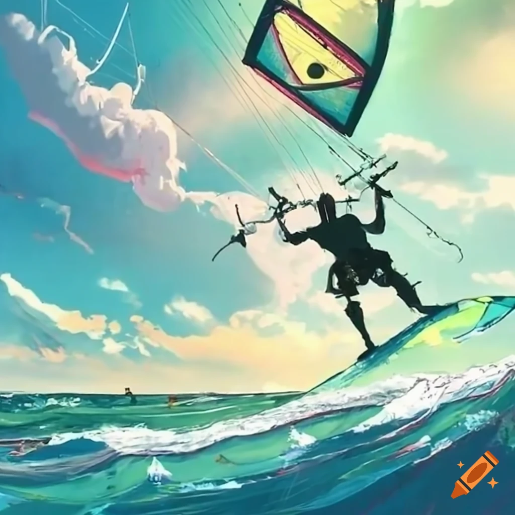 Kiteboarding action