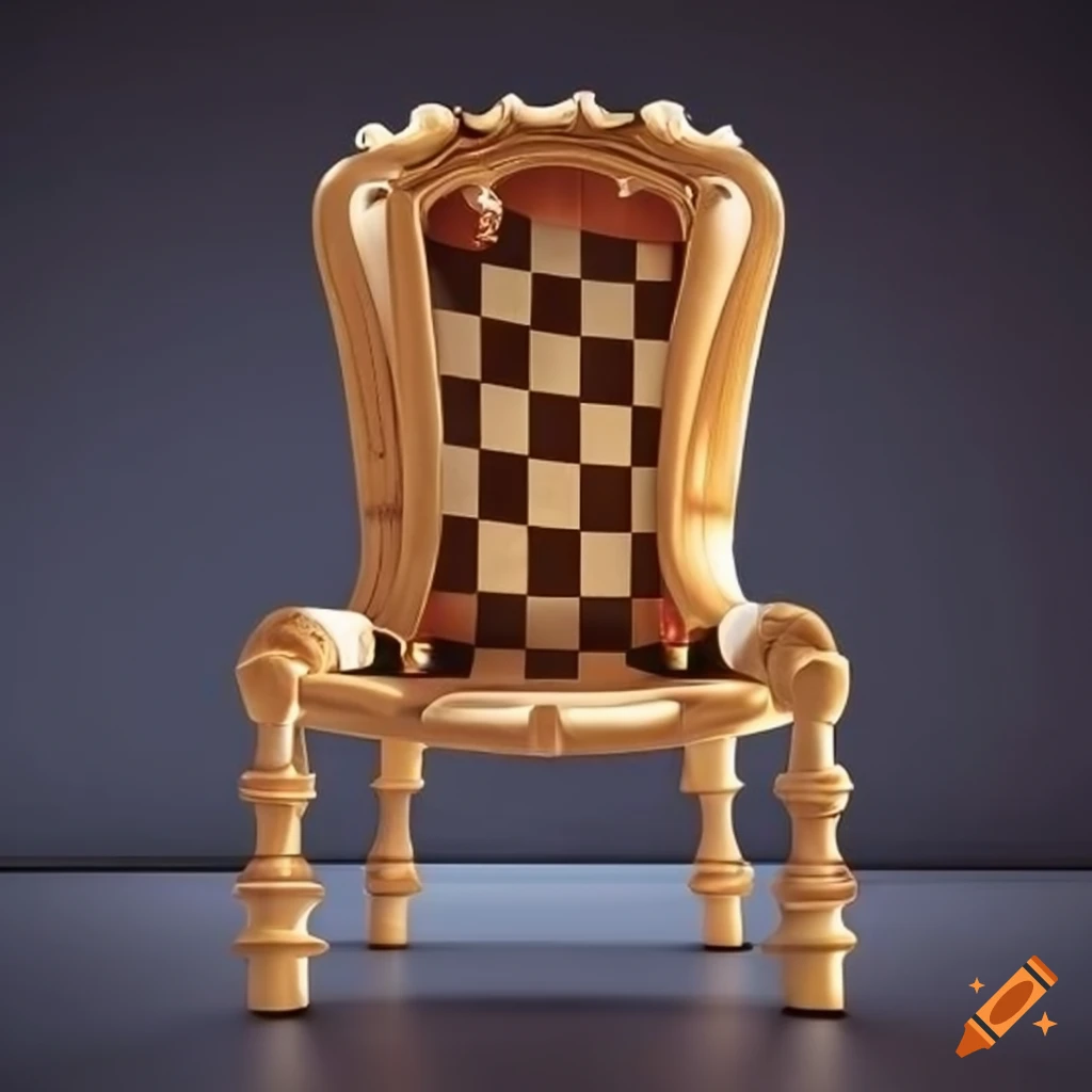 Elegant chair with chess-inspired design on Craiyon