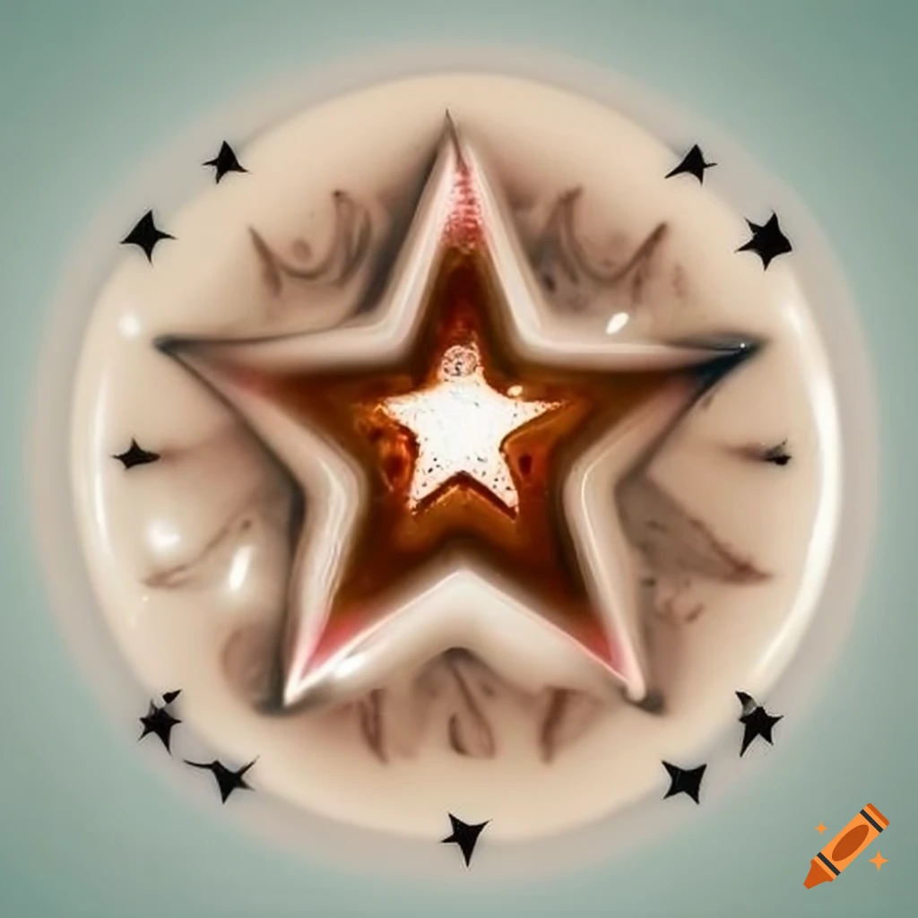 Plate with a single star decoration on Craiyon