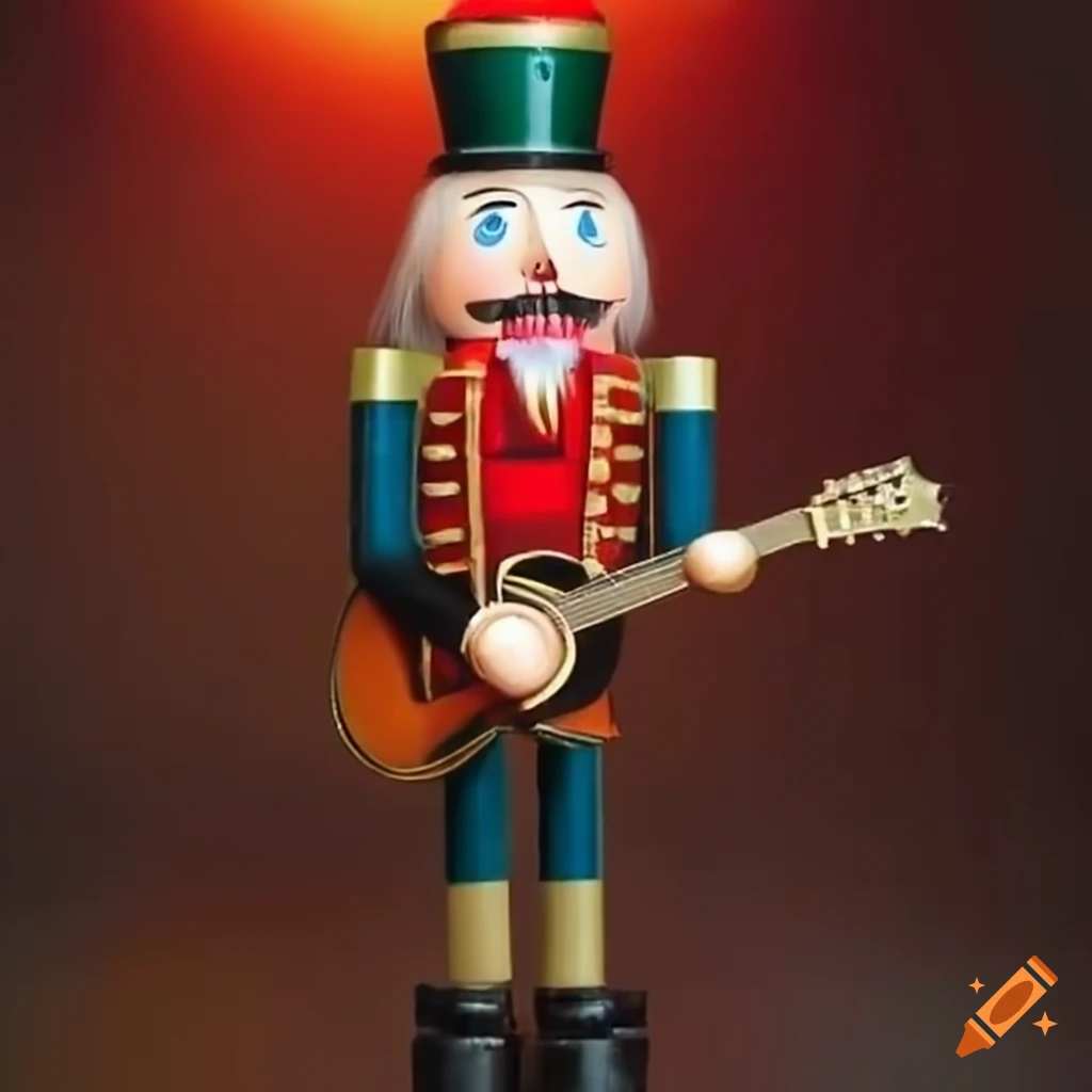Nutcracker playing a guitar