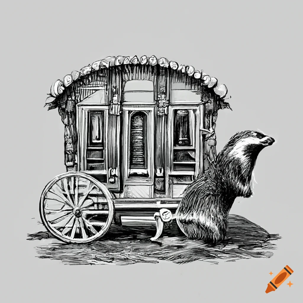 Illustration of a dapper badger smoking a pipe