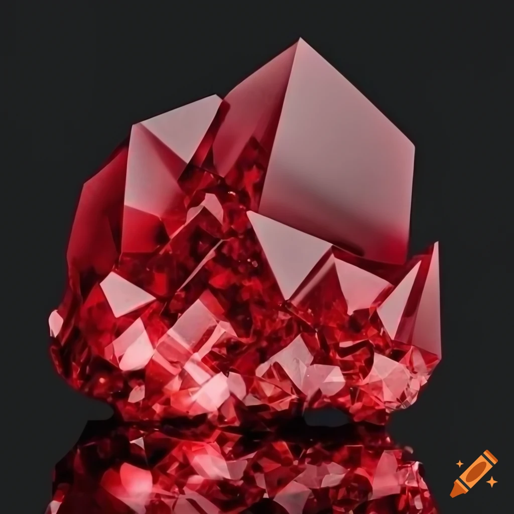 Vibrant red crystal stone close-up