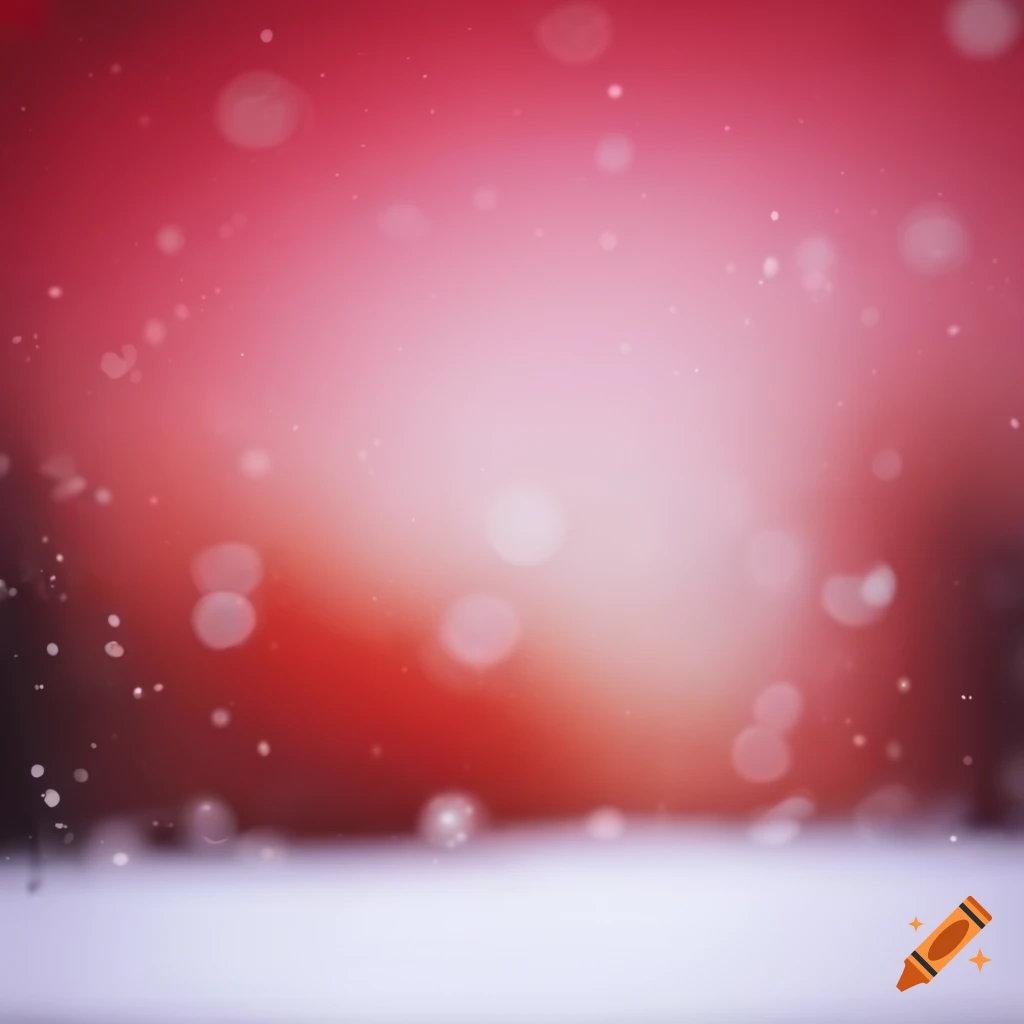 Blurred red snowy winter background