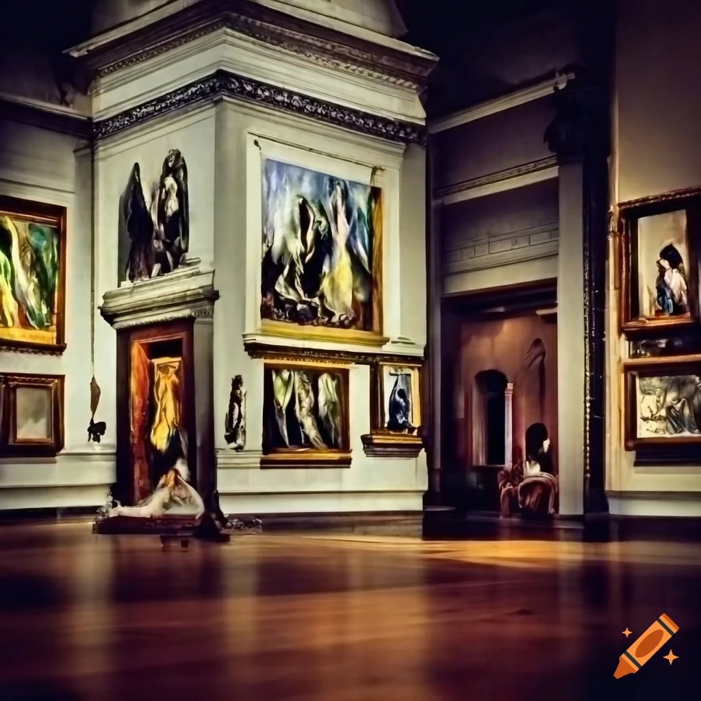 Artistic style interior of london national history museum on Craiyon