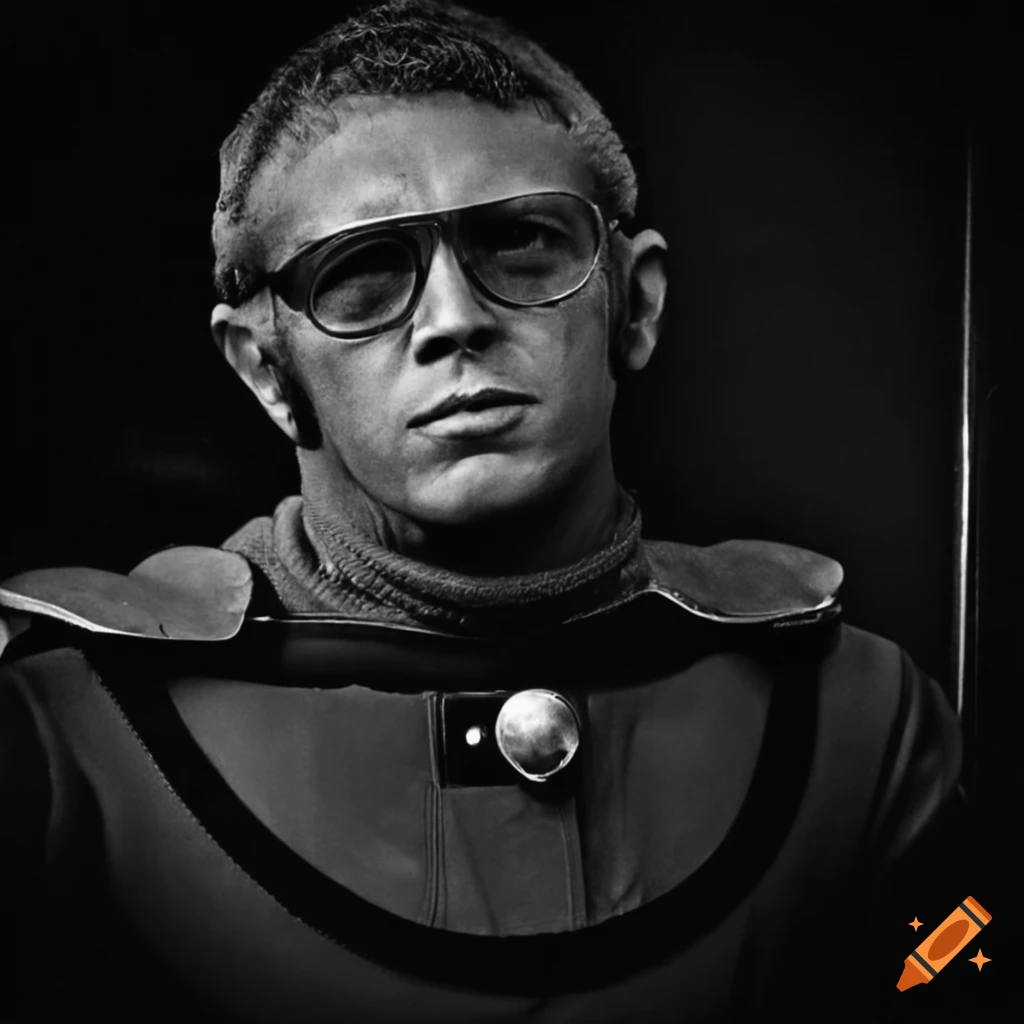 Image of steve mcqueen as a futuristic space warrior