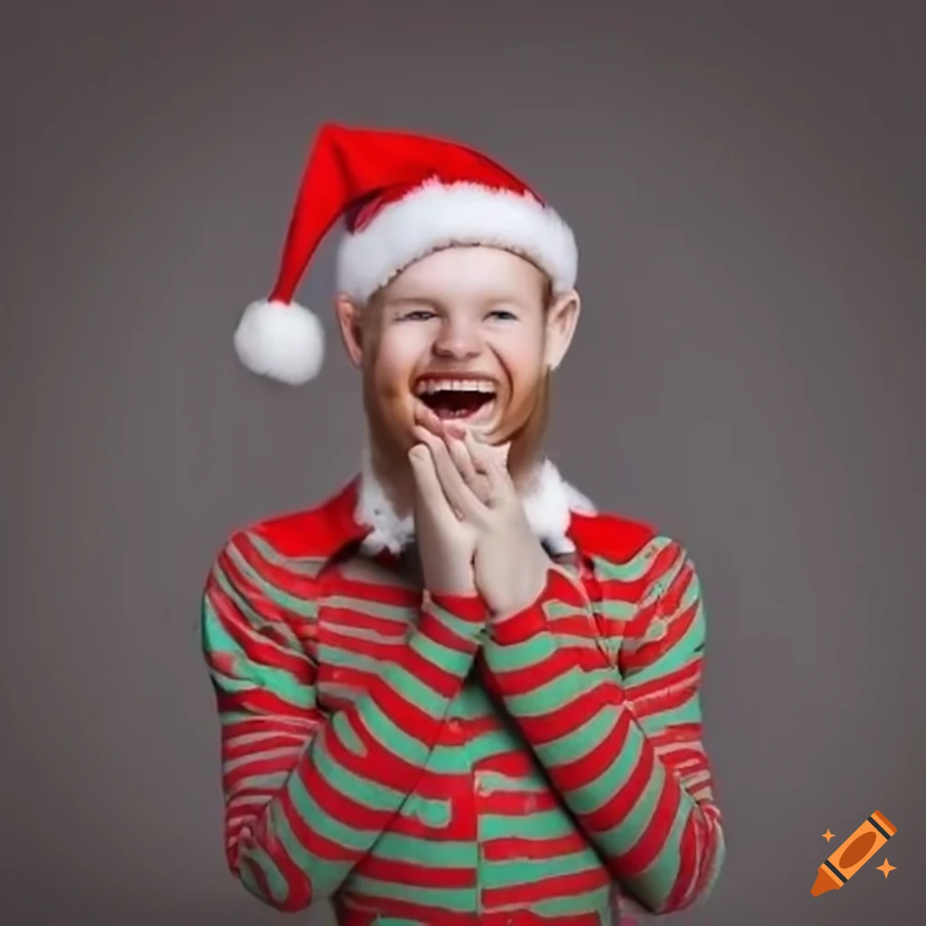 Smiling christmas elf with a beard