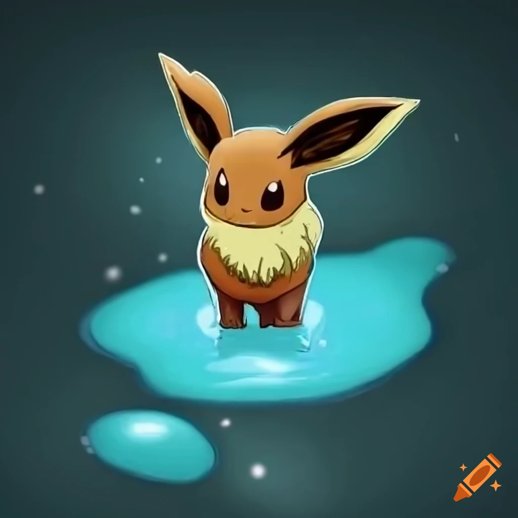Eevee standing in slime puddle