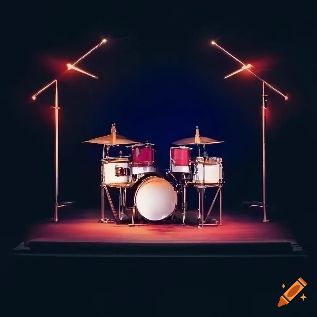 Front view of led integrated drums on Craiyon