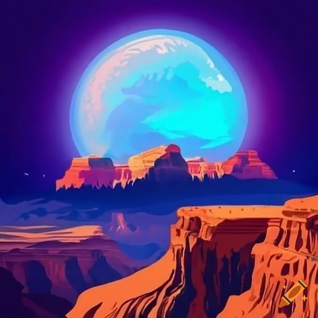 Desolate person stranded in the grand canyon on Craiyon