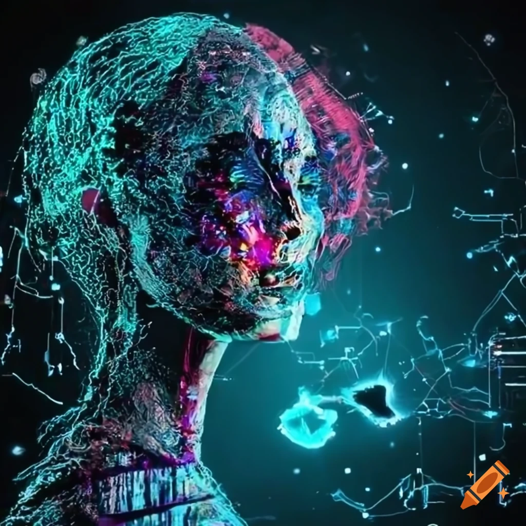 Conceptual image representing breaking free with ai