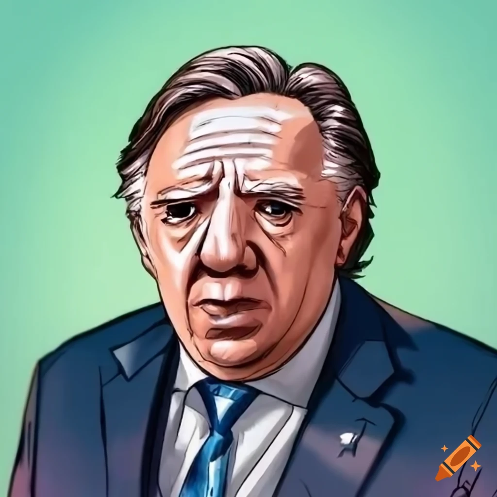 Manga-style drawing of françois legault