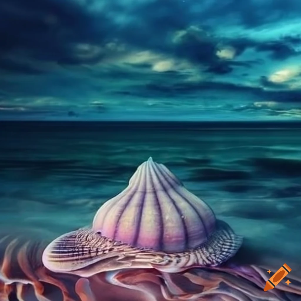 Surreal beach with lush hills and exotic flowers on Craiyon