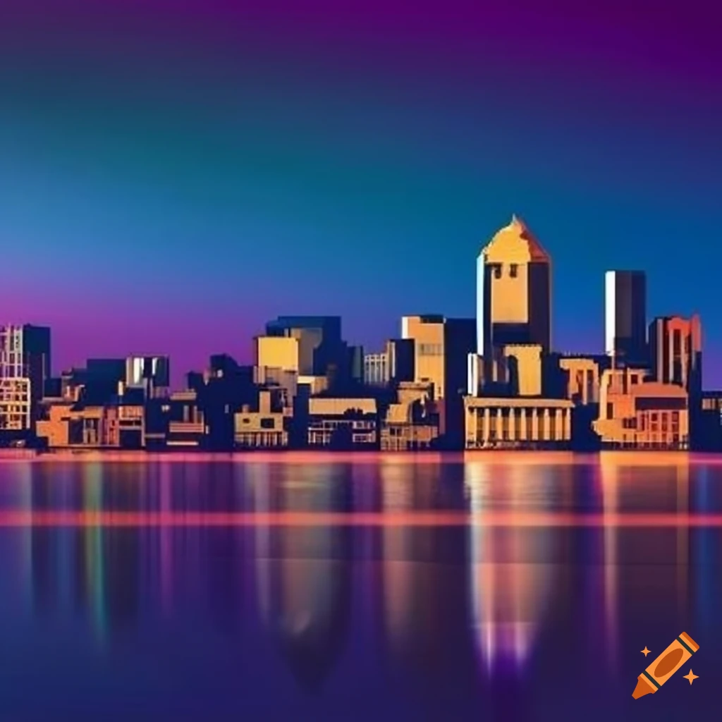 Abstract design of boston skyline on Craiyon