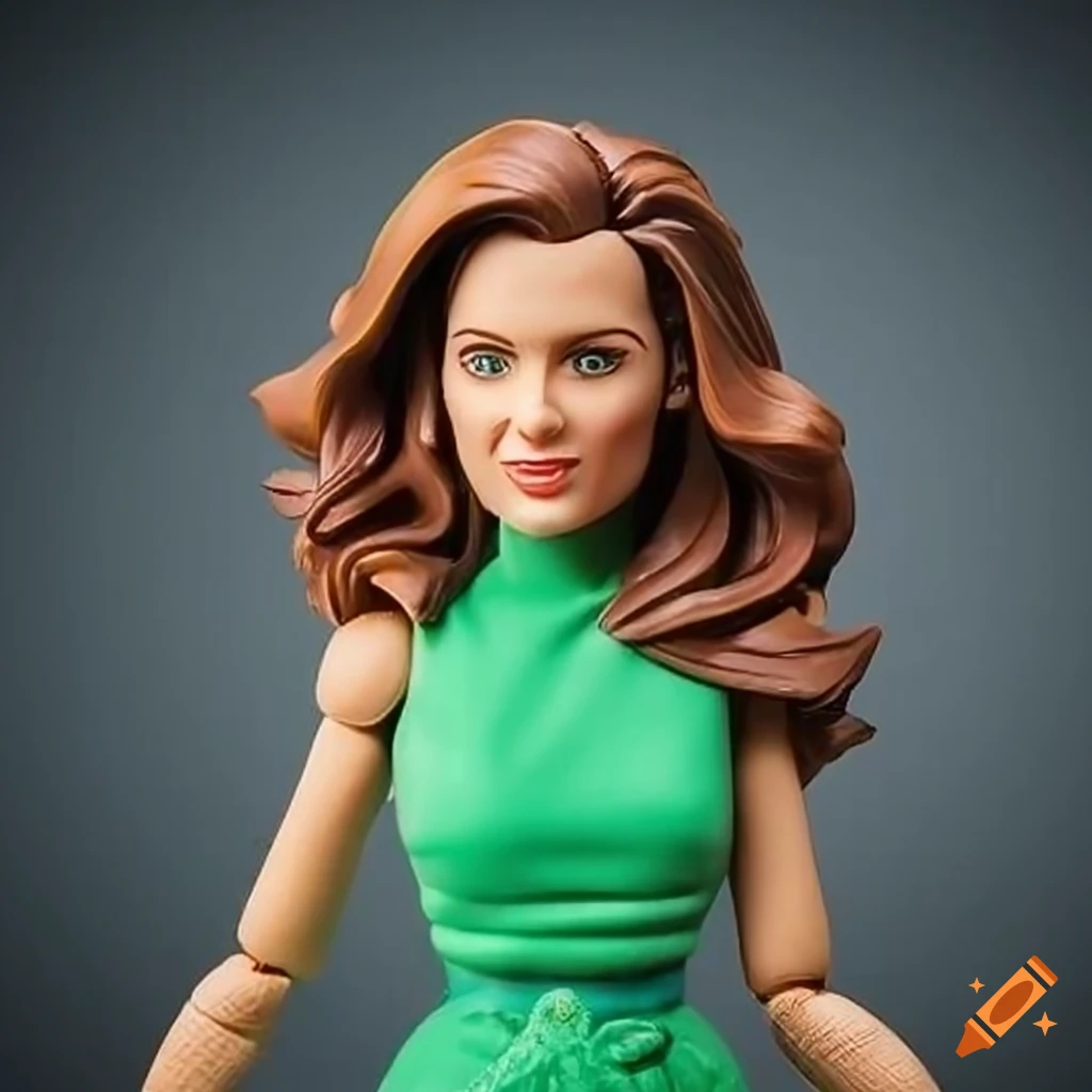 Action figure of a meteorologist wearing a leafy dress on Craiyon