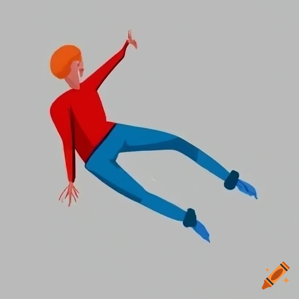 Black and white surreal image of a person falling into a void