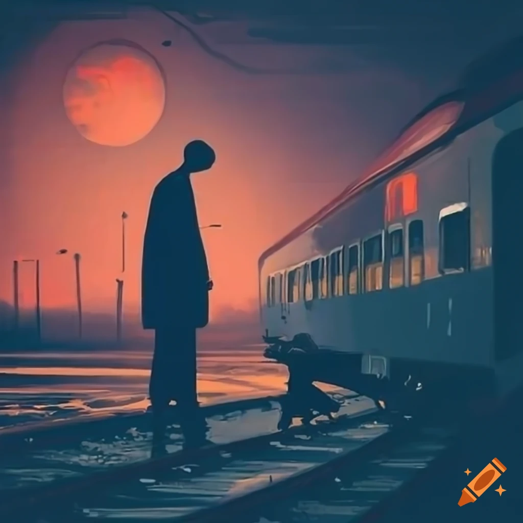 Abstract representation of a man saying goodbye to his loved one