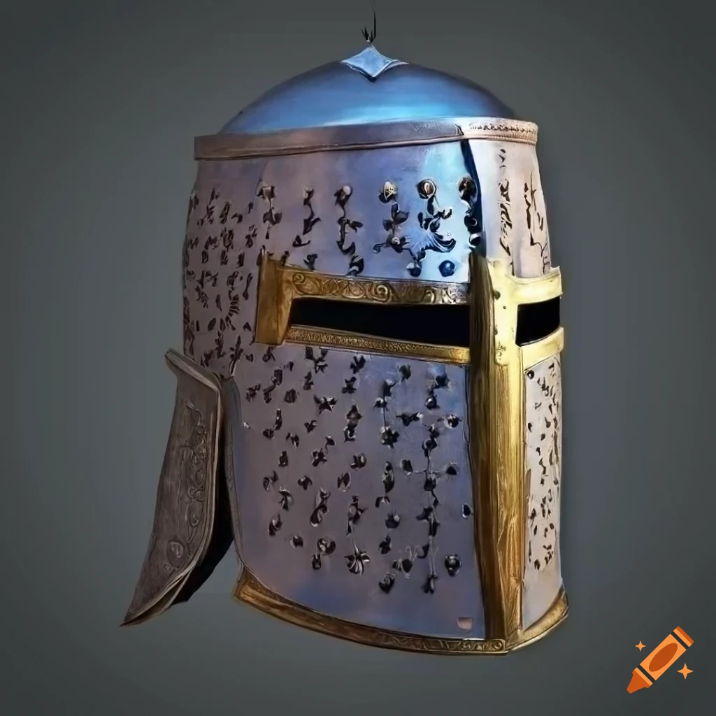 Realistic fantasy crusader helmet