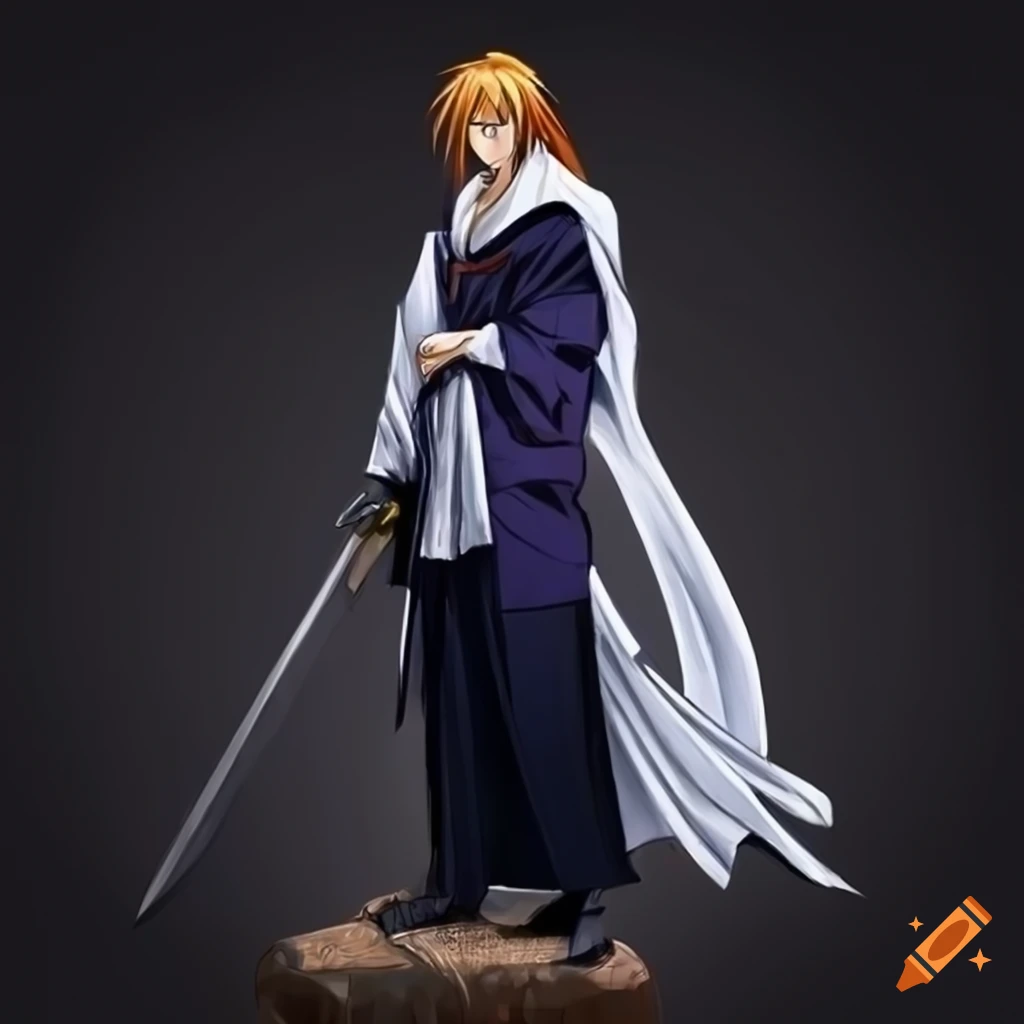 Fusion of kenshin himura and byakuya kuchiki in medieval armor