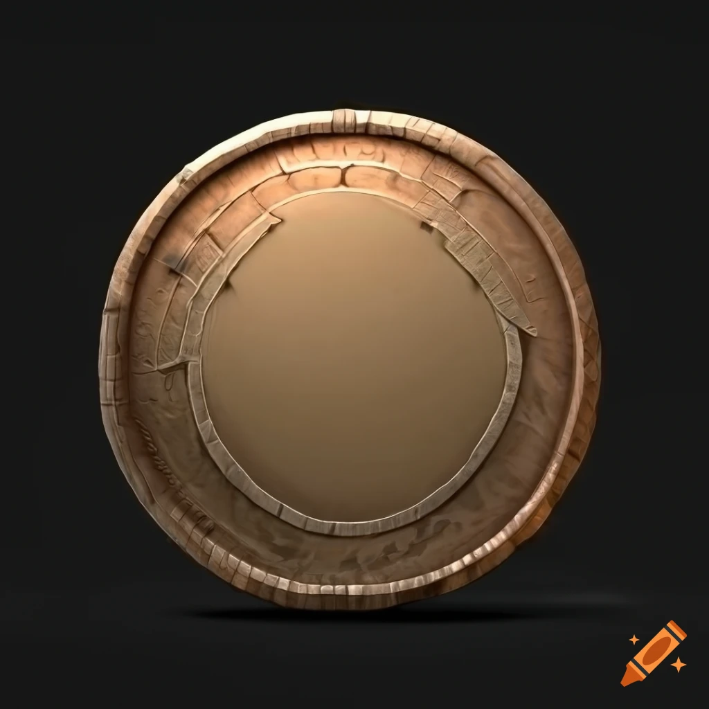 Realistic 3d art of a blank-faced medieval coin
