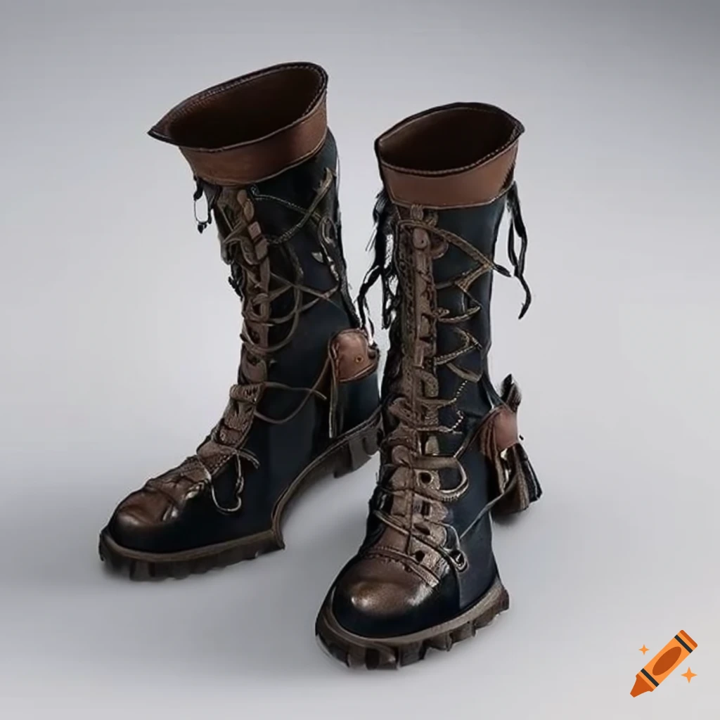 Leather boots glowing with magic