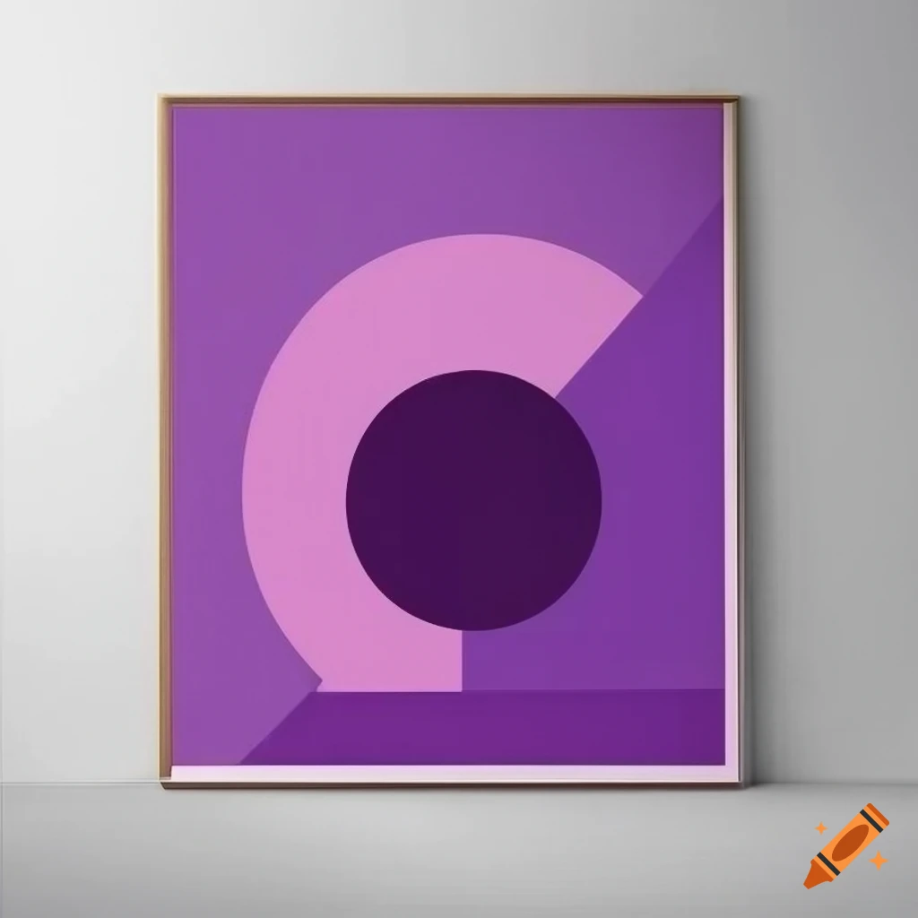 Luxury white background with purple bauhaus poster on Craiyon