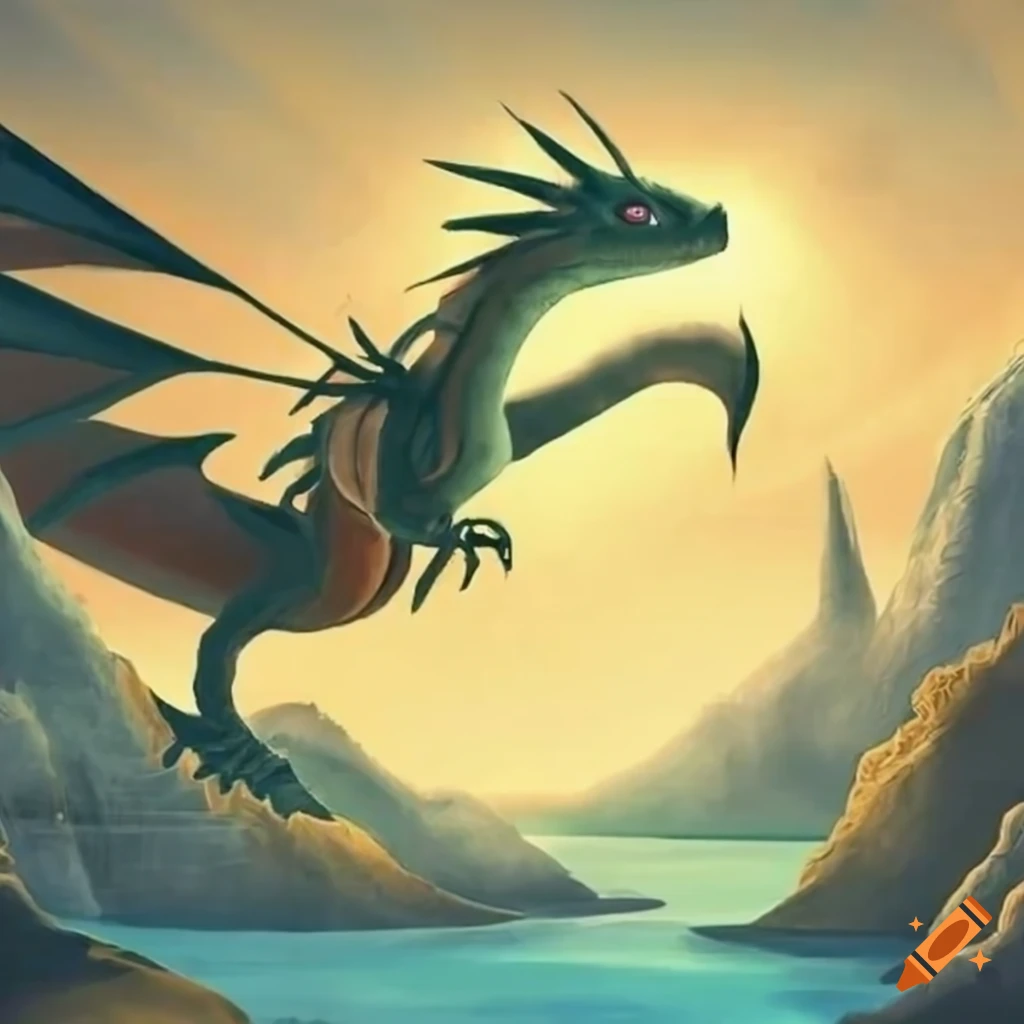 Illustration from children's book about max the brave dragon on Craiyon