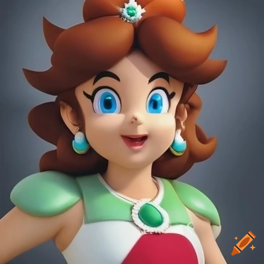 Detailed portrait of princess daisy from a comic strip on Craiyon