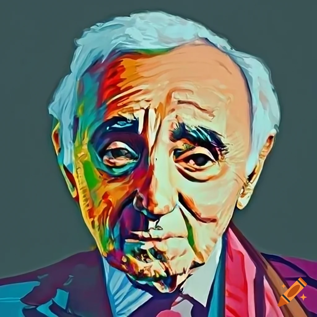Charles aznavour pop art portrait on Craiyon
