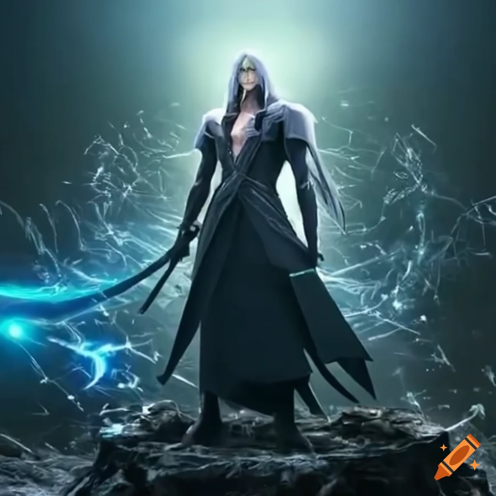 Mesmerizing art of sephiroth summoning destructive magic on Craiyon