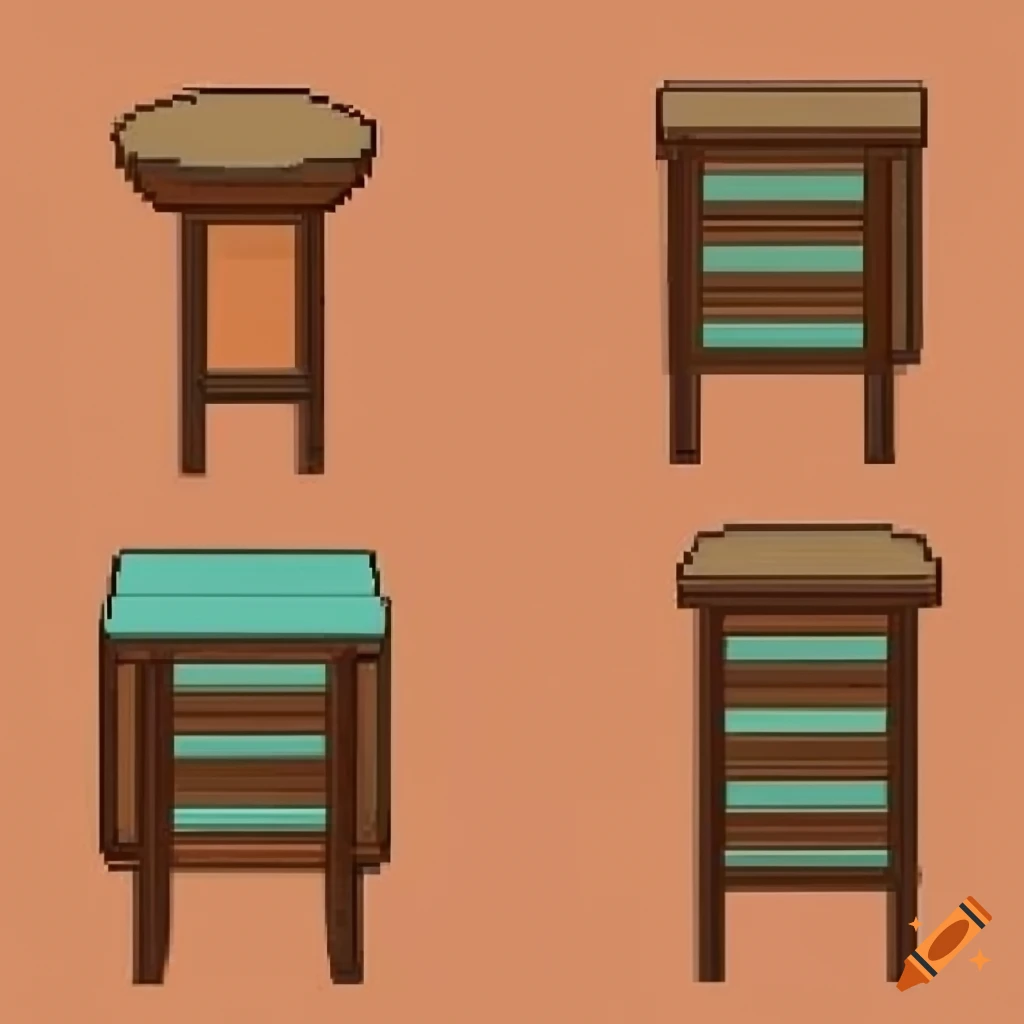 Detailed furniture sprites for game