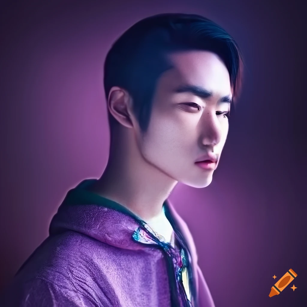 Fashion portrait of a handsome japanese man