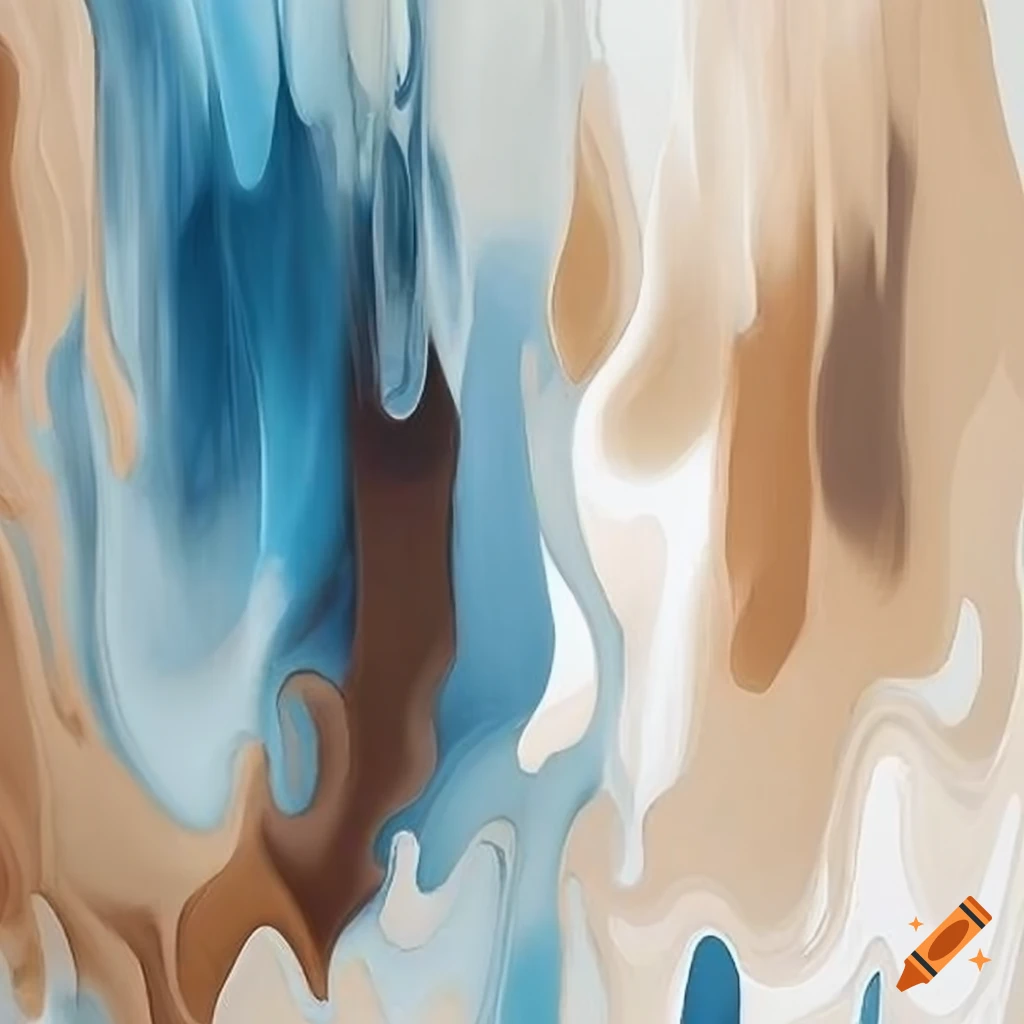 Abstract art in blue and tan-brown colors on Craiyon
