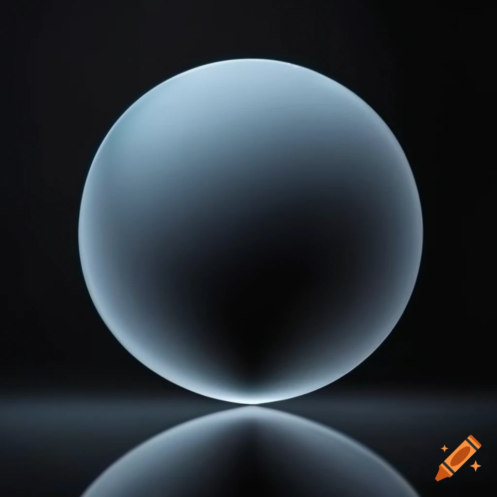 Black and white image of a white circle reflecting on water